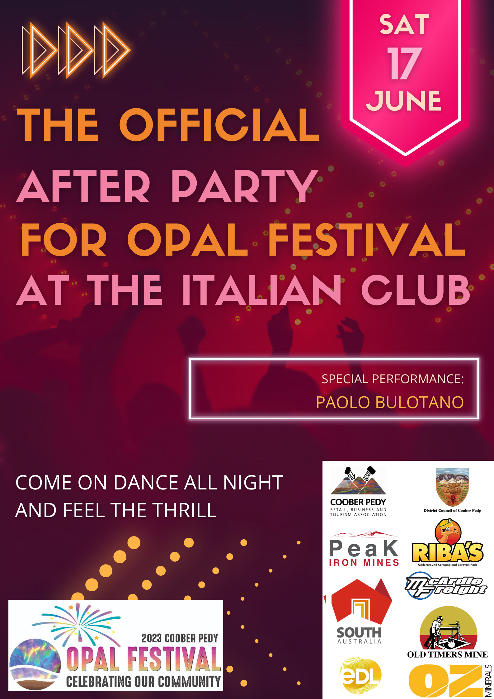 Saturday Night After PArty at the Italian Club - Coober Pedy Opal Festival
